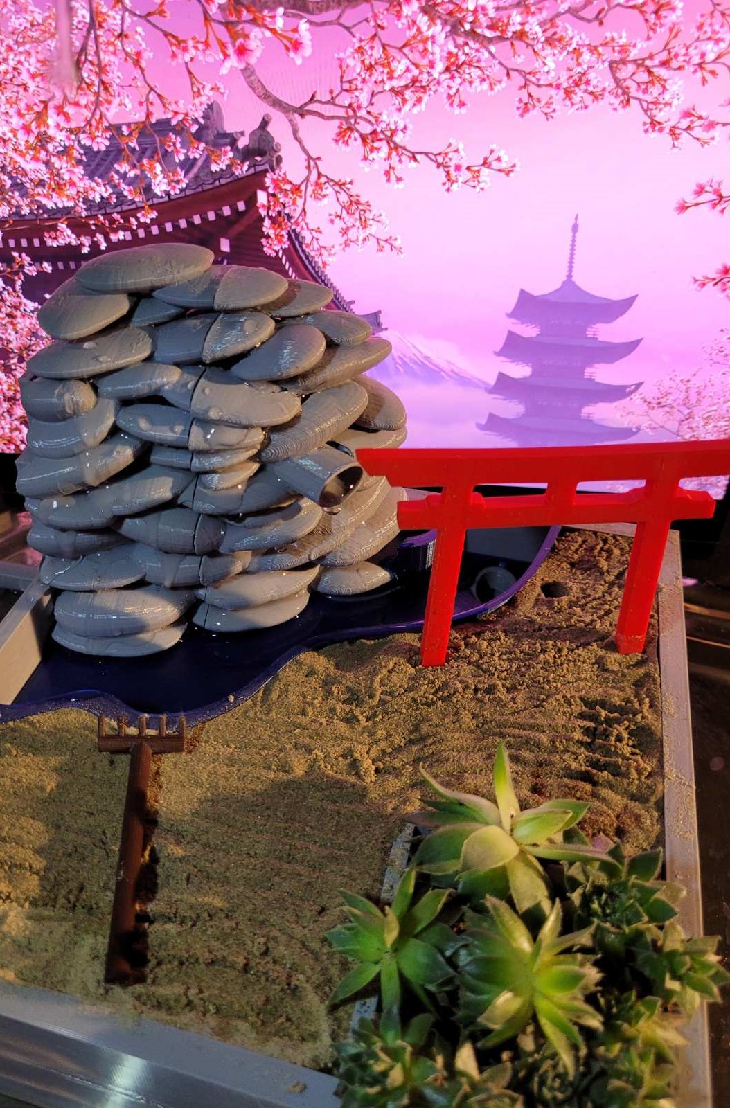 Zen garden with working waterfall by S.Duck | Download free STL model ...