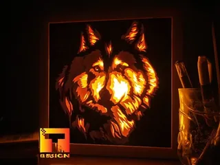 Wolf Head light box by tecnoculebras | Download free STL model ...