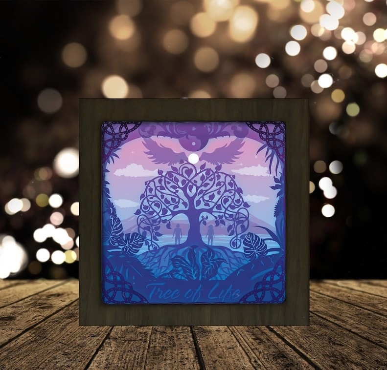 Tree Of Life Square light box by tecnoculebras | Download free STL ...