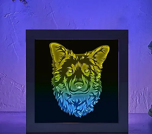 Sheep Dog Head Looking Straight light box by tecnoculebras | Download ...