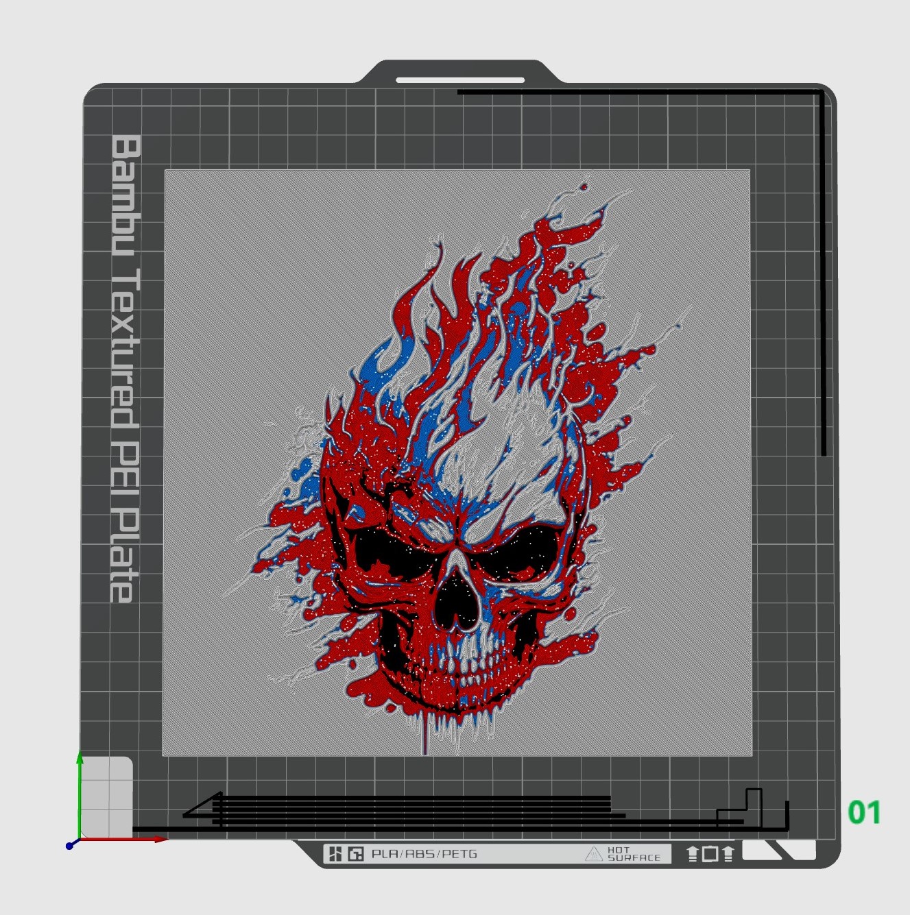 Skull Red&Blue by Crazyfilament | Download free STL model | Printables.com