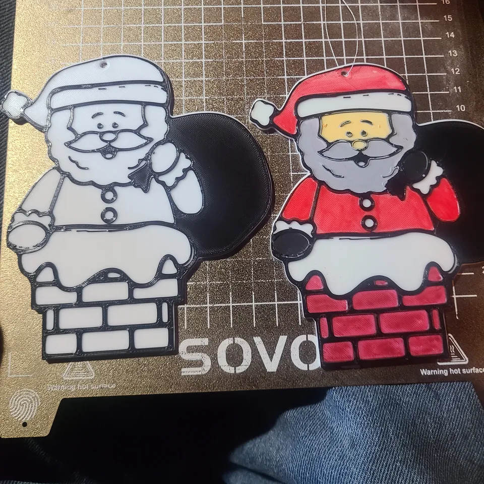 Santa in a chimney ornament by Blasted Plastic | Download free STL ...