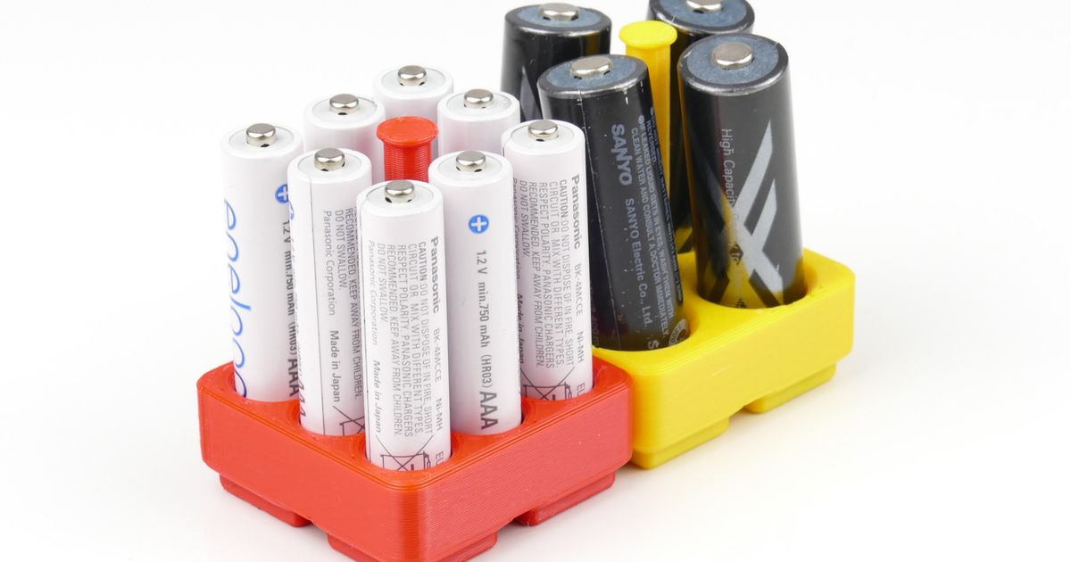 Eurobox/Gridfinity Inserts for AA or AAA Batteries in 7.5 cm Eurobox by ...