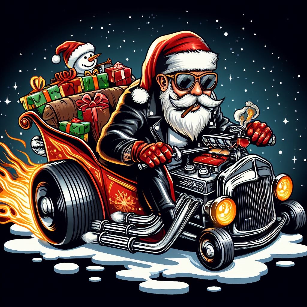 Santa's hotrod - Hueforge by Bottega.co.nz | Download free STL model ...