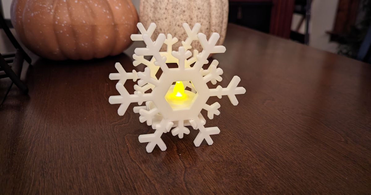 Tea-Light Snowflake by Ty10y | Download free STL model | Printables.com
