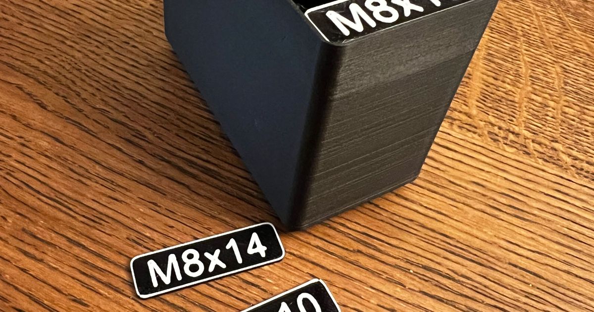 Gridfinity labels for metric bolts da Sebastian Musser | Scarica il ...