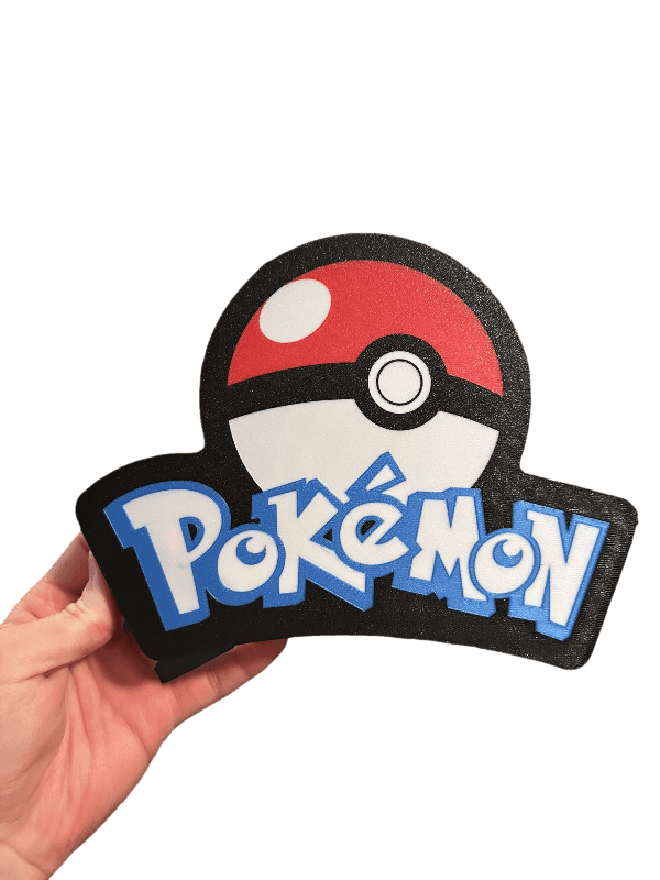 Pokemon Text with Pokeball Lightbox by ZoroSeerus | Download free STL ...