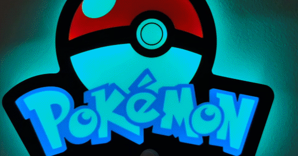 Pokemon Text with Pokeball Lightbox by ZoroSeerus | Download free STL ...