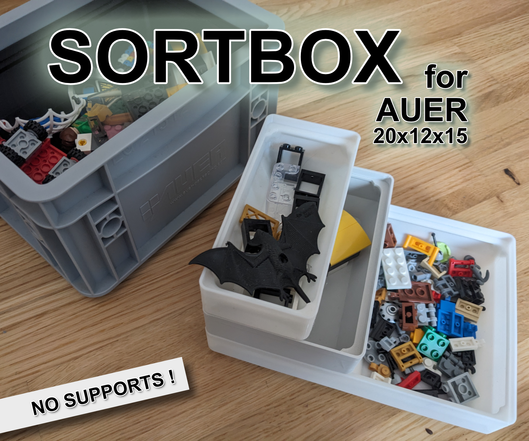 Sortboxes for Auer Euroboxes 20 x 15 x 12 cm by LHB | Download free STL ...