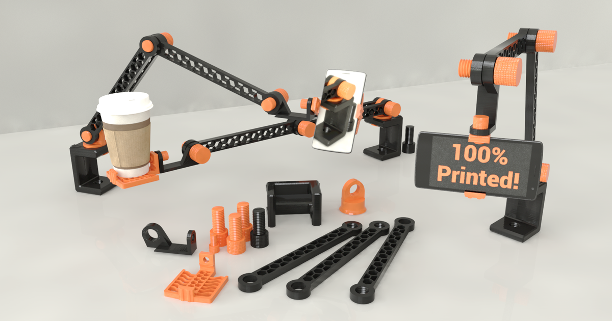 Flexible & sturdy phone arm (100% Printed) by FunkyArt | Download free ...