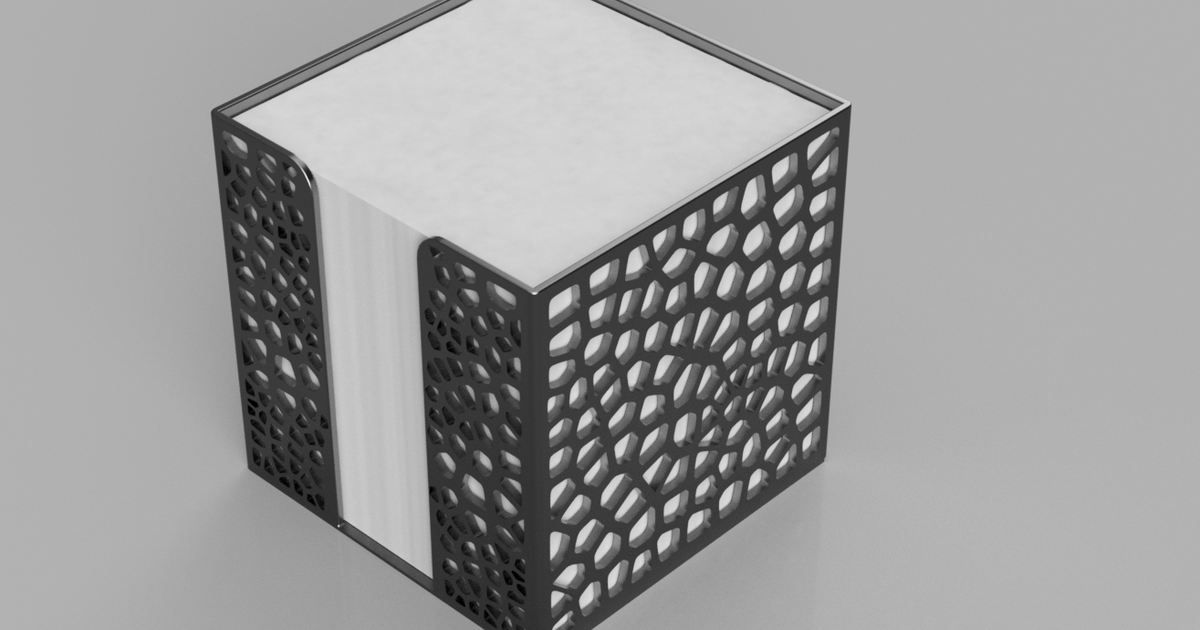 90x90 notepad / sticky notes cube Voronoi by Markus | Download free STL ...