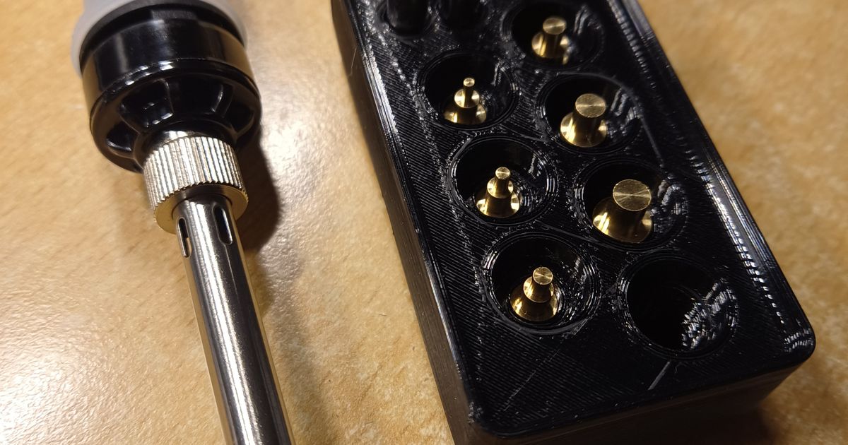 Solder iron insert holder using the Gridfinity system for threaded ...