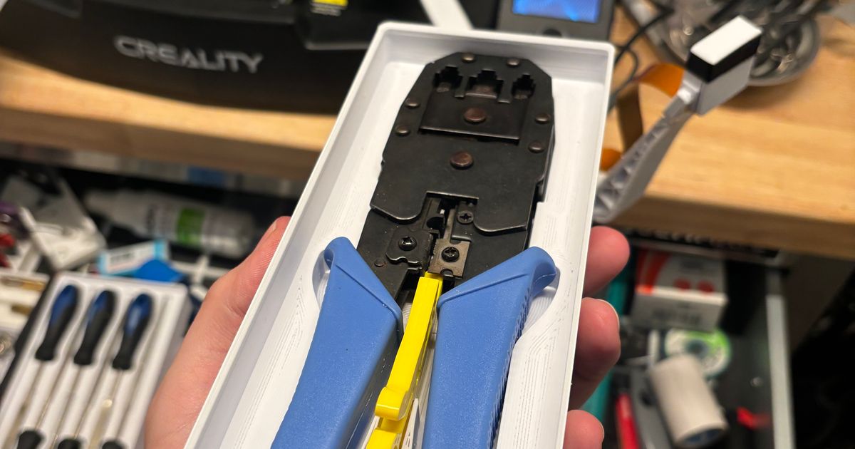 Gridfinity RJ45 Crimper and Wire Stripper holder 5x2 by samywamy10 ...