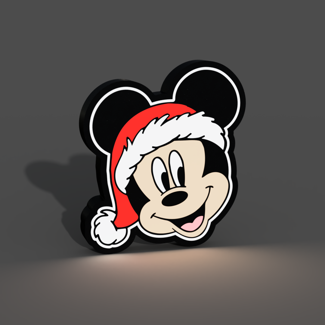 Mickey Mouse Christmas Lightbox LED Lamp by braga3dprint | Printables Store