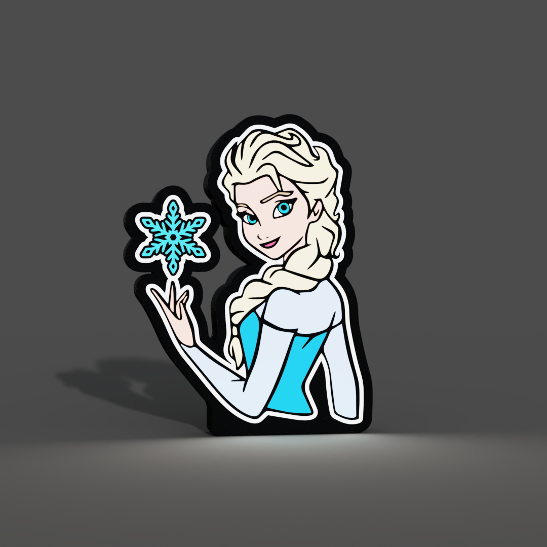 Elsa Frozen Lightbox LED Lamp by braga3dprint | Printables Store