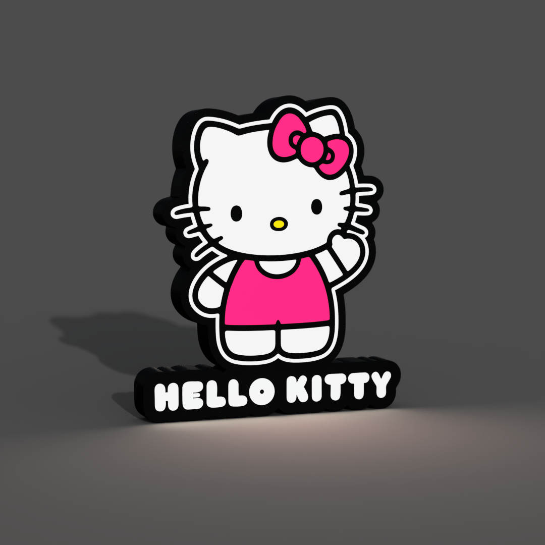 Hello Kitty Lightbox LED Lamp by braga3dprint | Printables Store