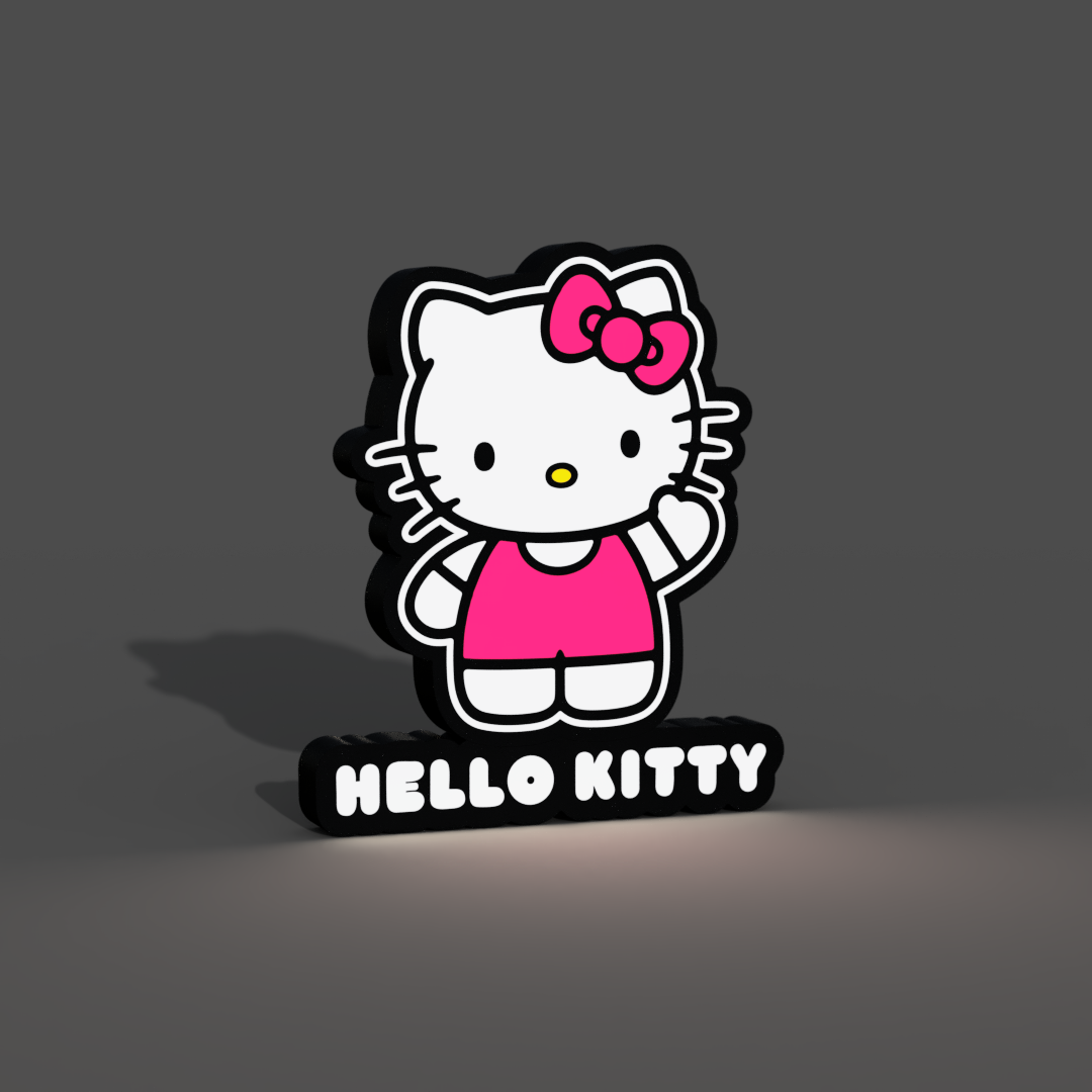 Hello Kitty Lightbox LED Lamp by braga3dprint | Printables Store