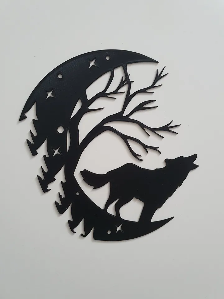 Wolf Moon Wall Decor by MartinCrow | Download free STL model ...