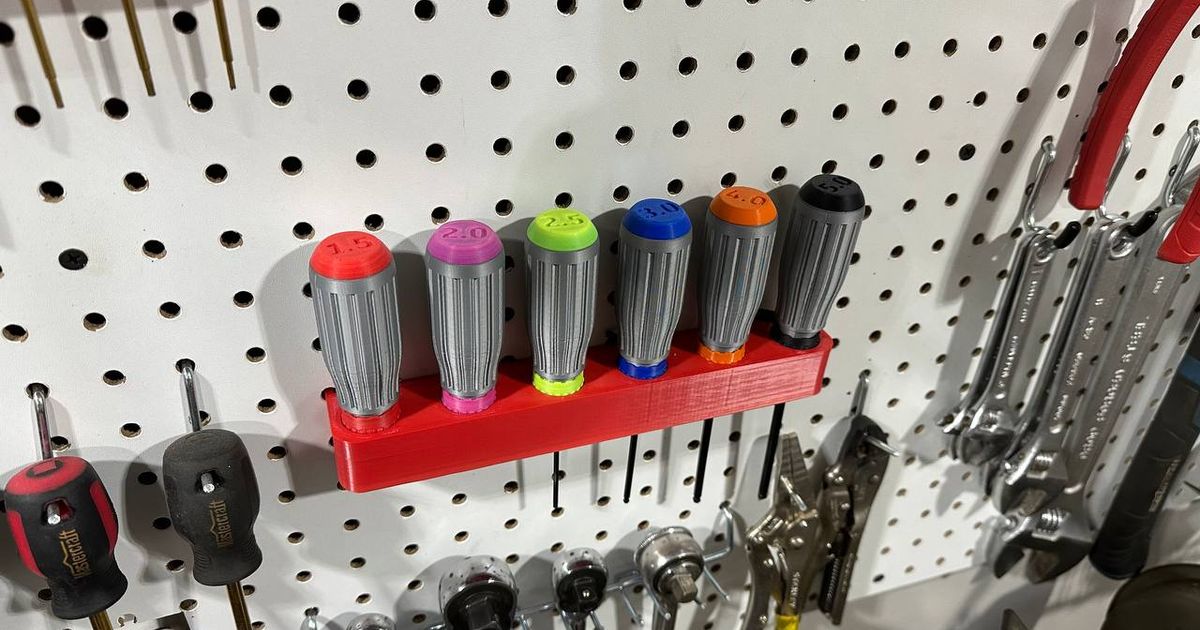 Pegboard allen keys holder by Alex Vas | Download free STL model ...