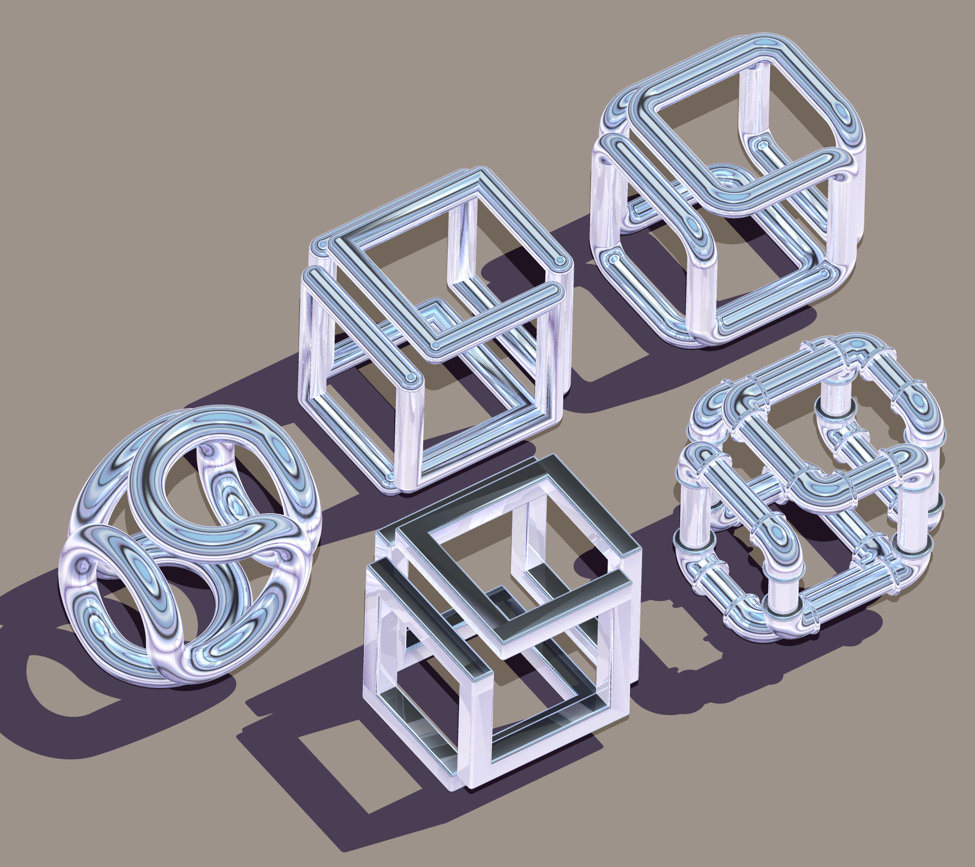 Customizable Tubular Infinity Cube Openscad By Stone Age Sculptor Download Free Stl Model