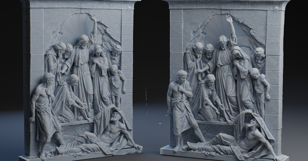 Jesus raising Lazarus. von Peter Farell | Kostenloses STL-Modell ...