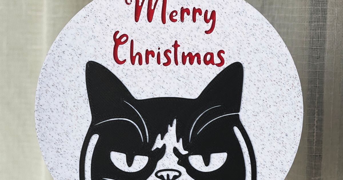 Grumpy cat ornament for Christmas by Florin | Download free STL model ...