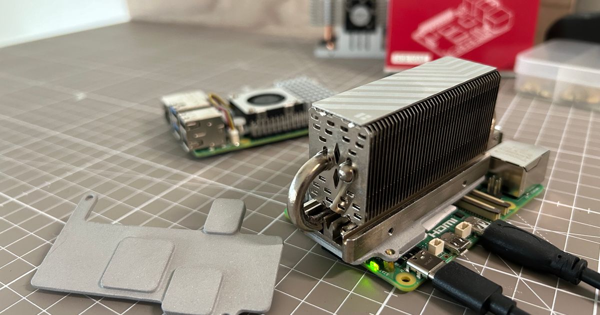 Heat Sink Adapter for the Raspberry Pi 5 von penk | Kostenloses STL-Modell herunterladen ...