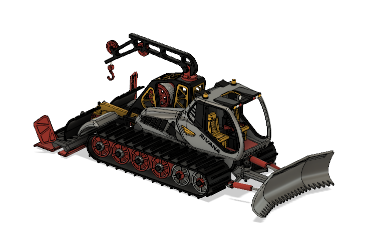 Yellow Modern Snowcat / Snow Groomer with Movements by Black Jack ...