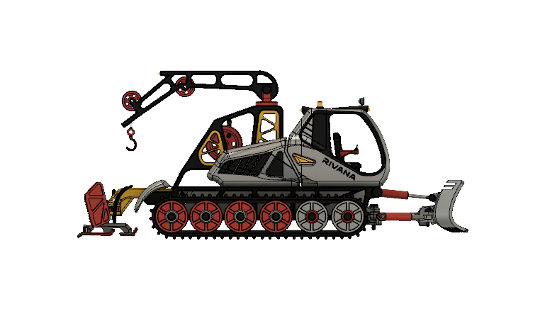 Yellow Modern Snowcat / Snow Groomer with Movements by Black Jack ...