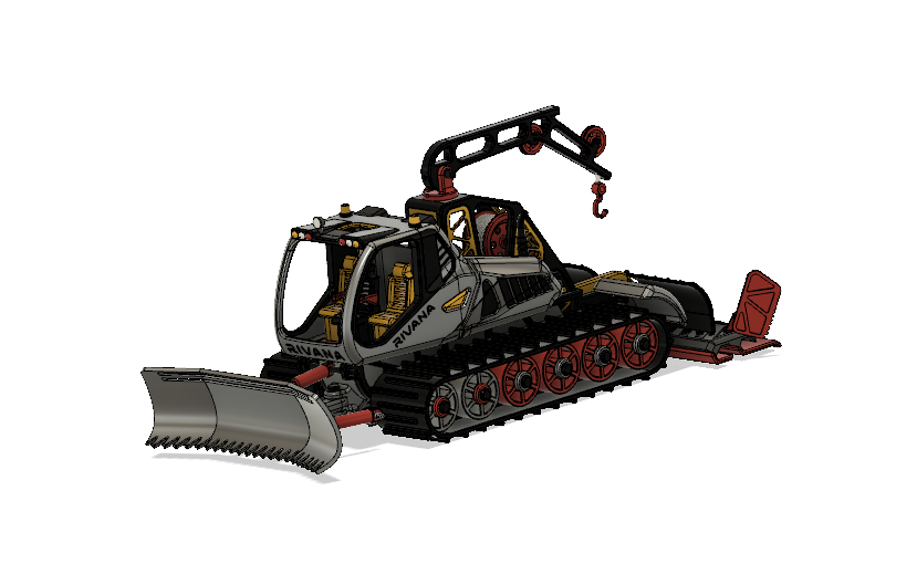 Yellow Modern Snowcat / Snow Groomer with Movements by Black Jack ...