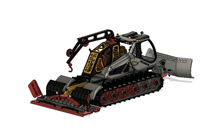 Yellow Modern Snowcat / Snow Groomer with Movements by Black Jack ...