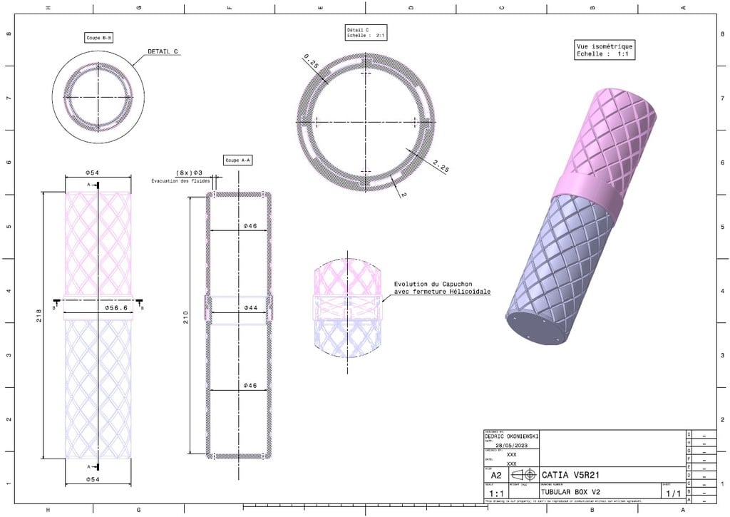 Tubular Box by Cedric OKONIEWSKI | Download free STL model | Printables.com