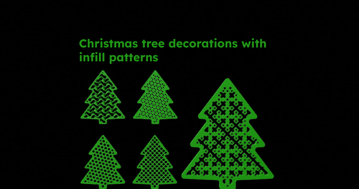 Christmas tree decorations with infill patterns (Pre-made stl files) by ...