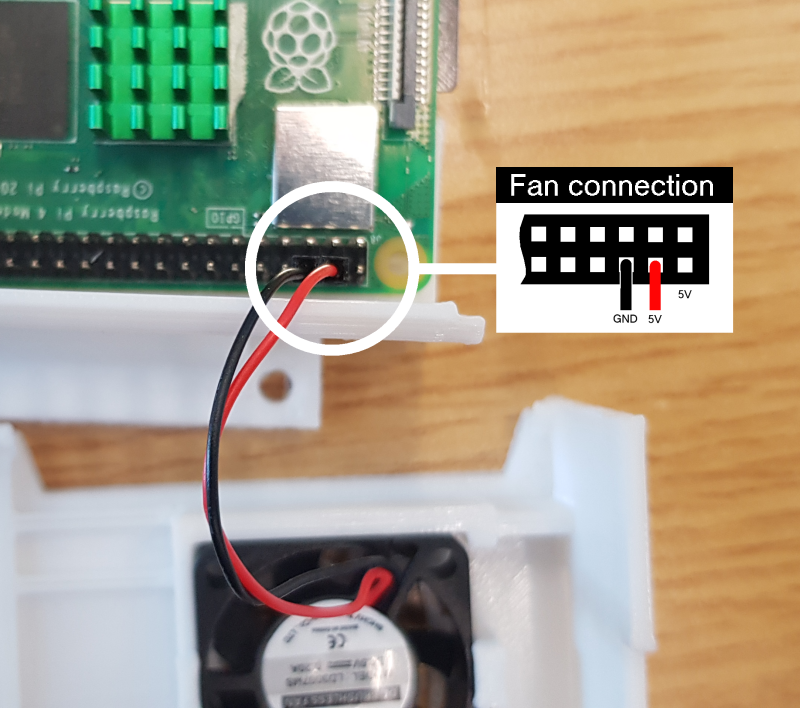 Raspberry Pi 4b case with internal 30mm fan. With wall or stand mount ...