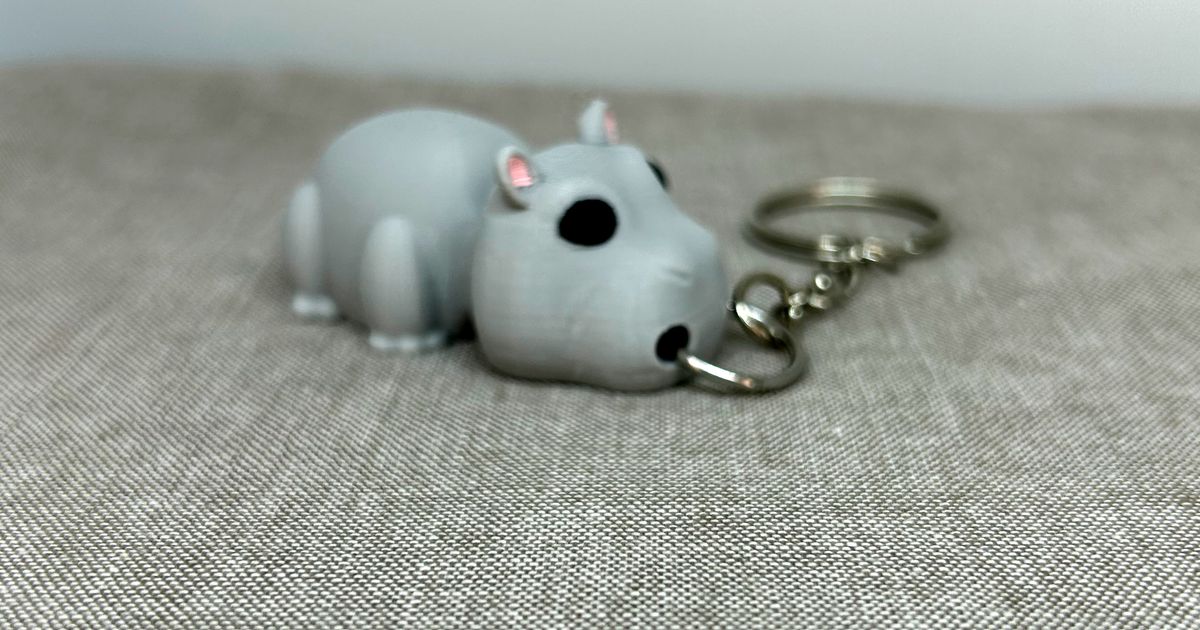 Hippo Mini Keychain by Built_Over_Bot | Printables Store