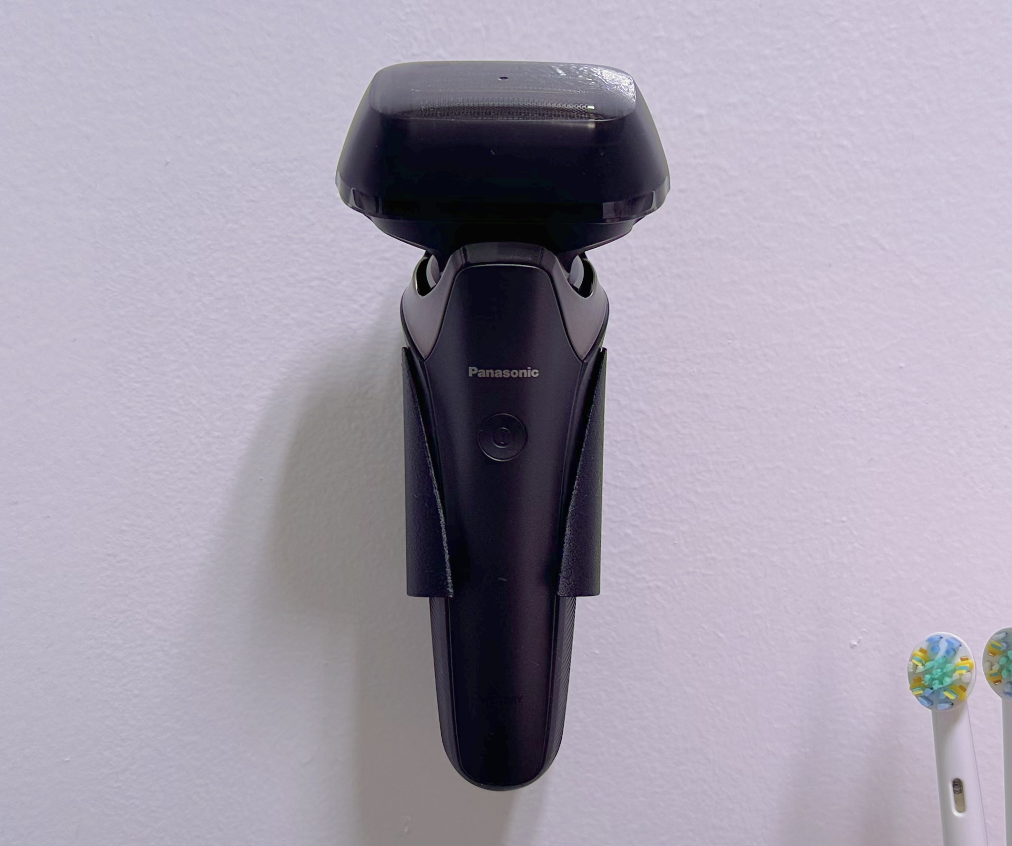 Panasonic ARC6 shaver wall mount using large 3M Command strips by ...
