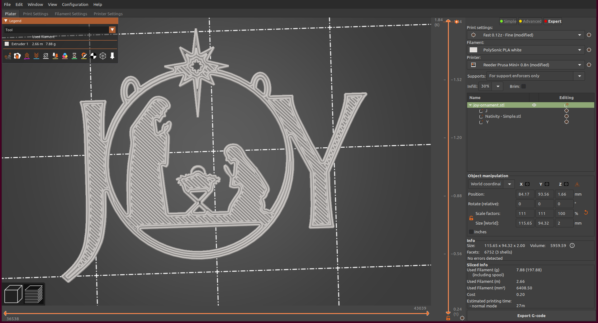 Joy Nativity Christmas Ornament by Jérémy Reeder | Download free STL ...