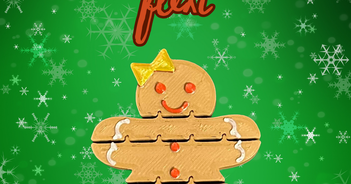 Gingerbread Woman Flexi by PiNK_3DP | Download free STL model ...