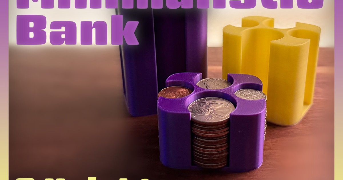 Minimalistic Coin Bank (USD) by SillyPrints | Download free STL model ...