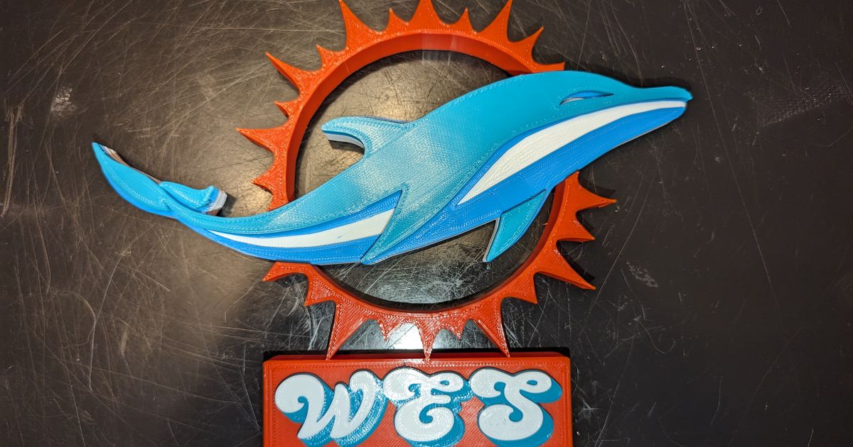 Miami Dolphins Desk/table stand by Scootrhead | Download free STL model ...