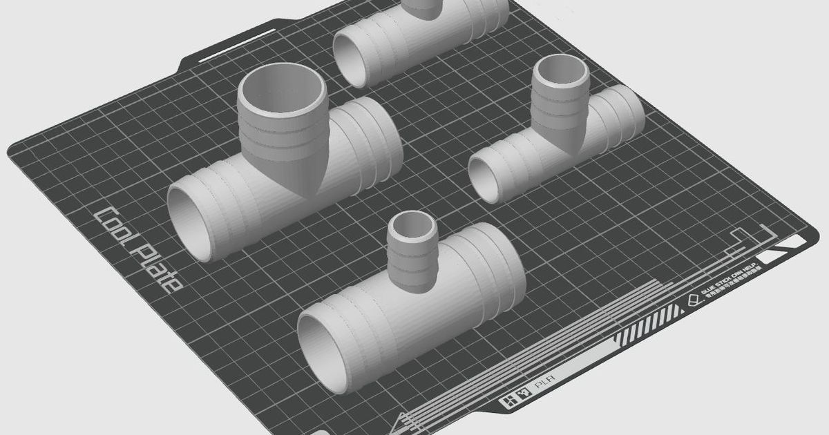 T-Connector Hose Tube with parametric Diameters and Length by HenningS ...
