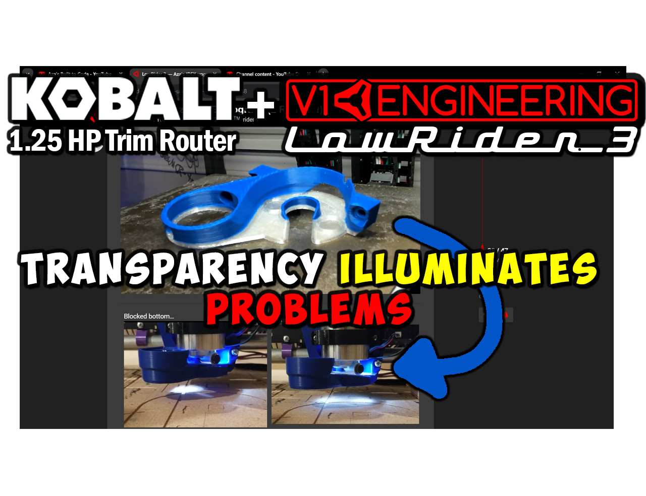 Kobalt Router LR3 Mount for Transparent PLA/PETG by AzaB2C | Download ...