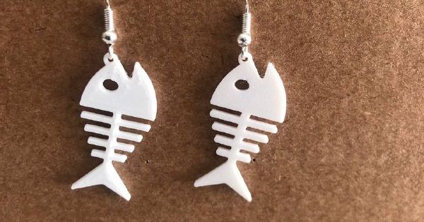 EARRING SKULL FISH by Danae | Download free STL model | Printables.com