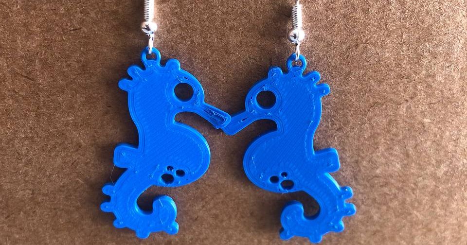 Earring Seahorse by Danae | Download free STL model | Printables.com