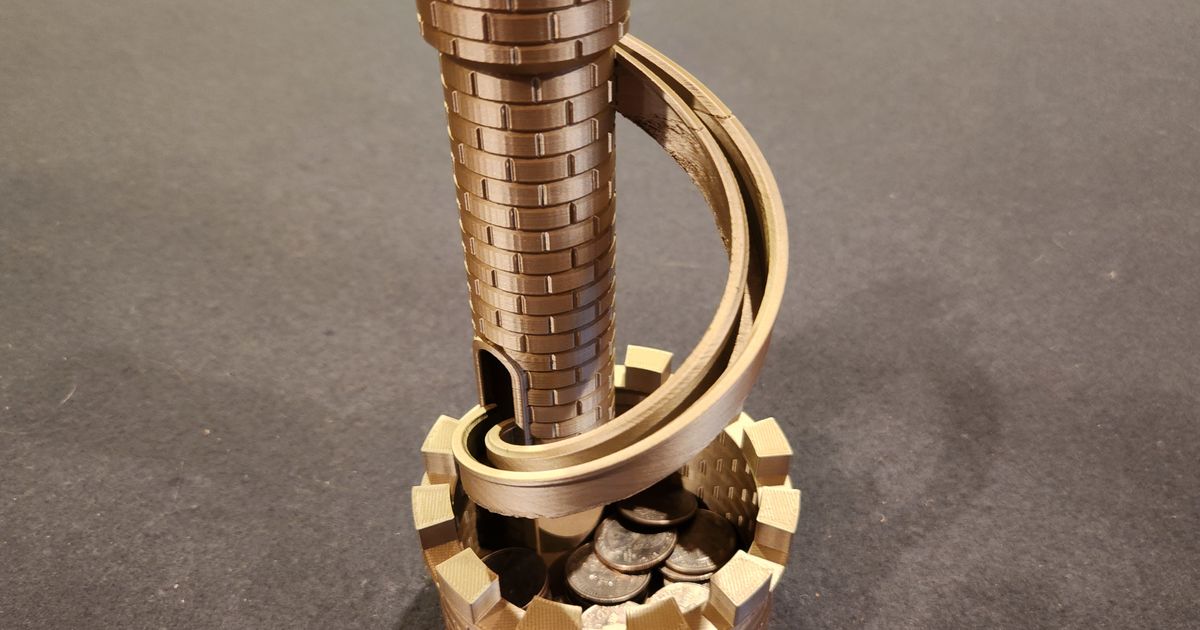 Castle Slide Coin Storage by squinn | Download free STL model ...