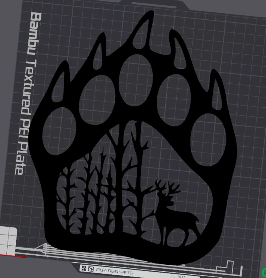 paw bear 2d by KenPrint3D | Download free STL model | Printables.com