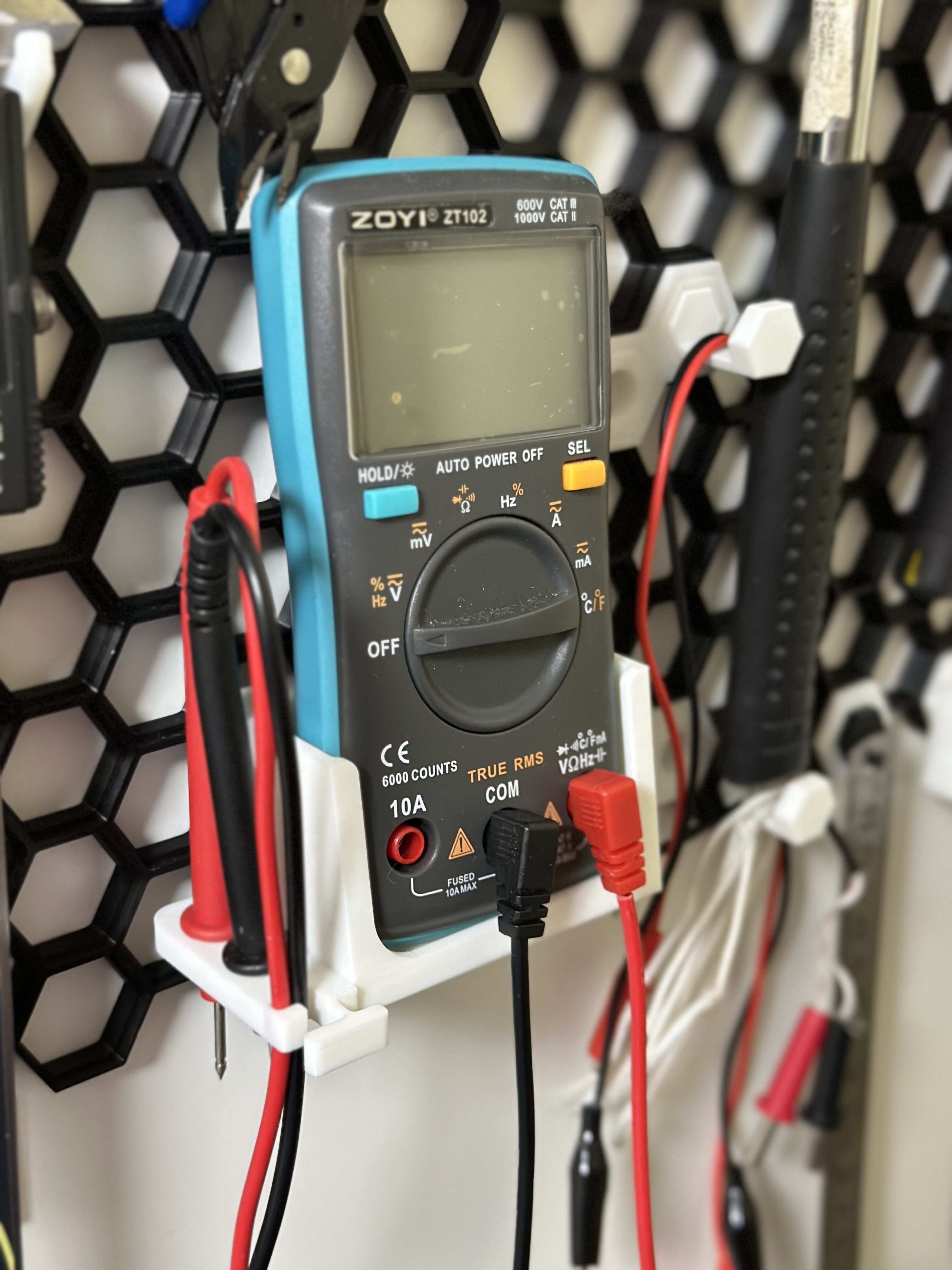 Multimeter holder(HSW, honeycomb wall compatible) by mangoDB | Download ...