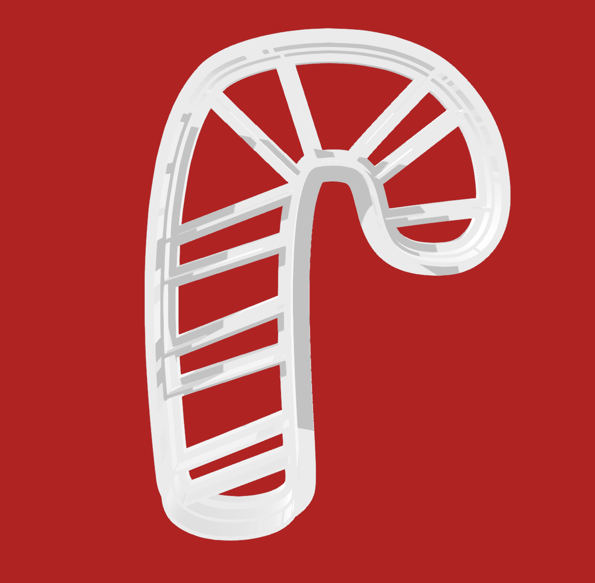 Candy Cane Shaped Holiday Cookie Cutter by SK3D | Download free STL ...