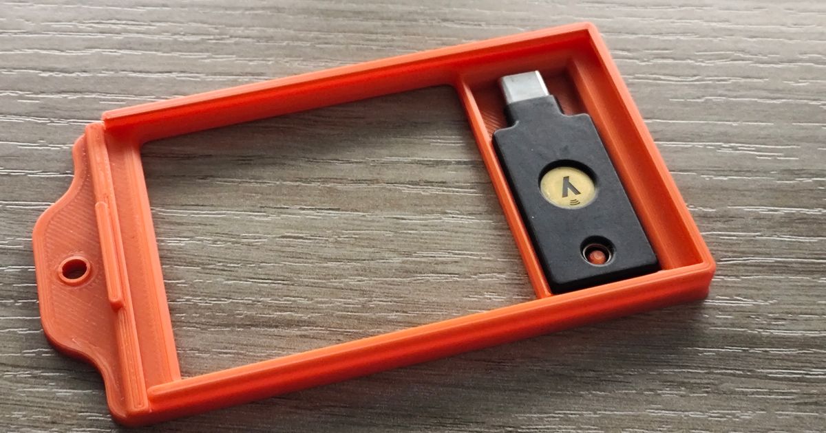 Badge Holder with Yubikey no supports with a stronger keyring hole by ...
