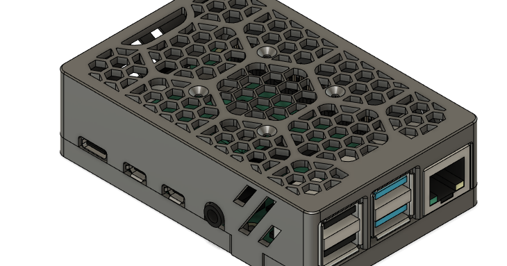 Raspberry Pi 4 case hexagonal patern, Voron logo by AN_Design | Download free STL model ...